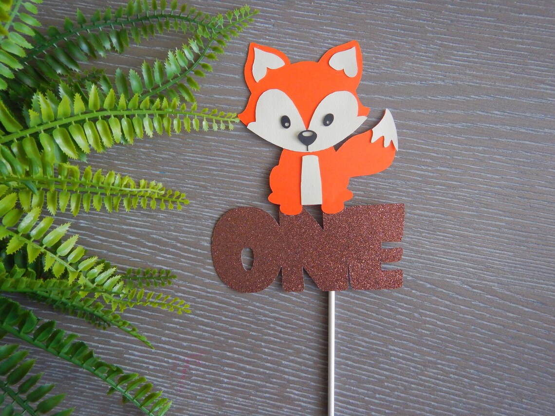 Personalized Fox Cake Topper, Fox Theme Party - Etsy