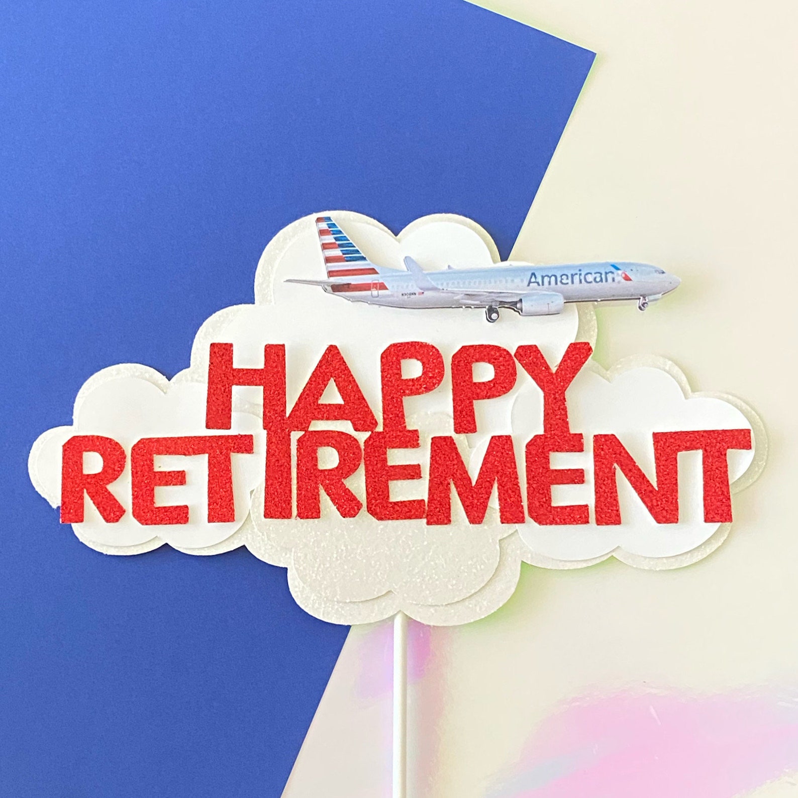 Airplane Retirement Cake Topper: Happy Retirement Party Decor - Etsy