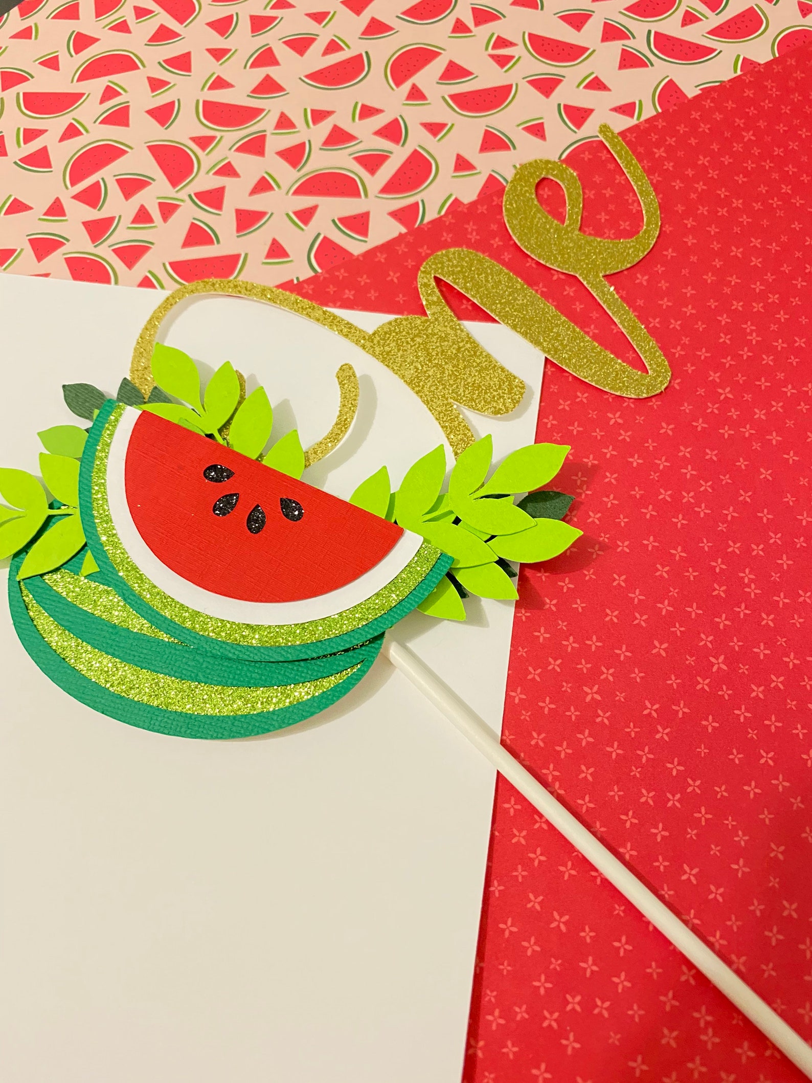 Watermelon First Birthday Topper Watermelon Cake Topper One - Etsy