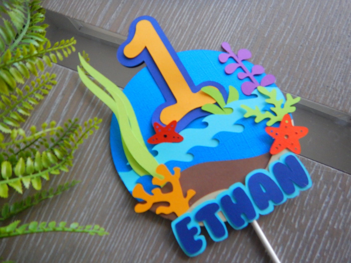 Shark Party Underwater Cake Topper Sea Birthday Under the | Etsy