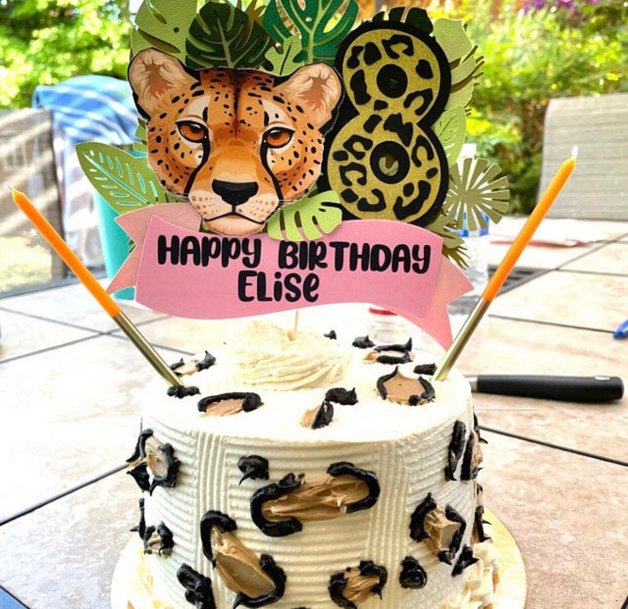 Cheetah Birthday Cake With Blue