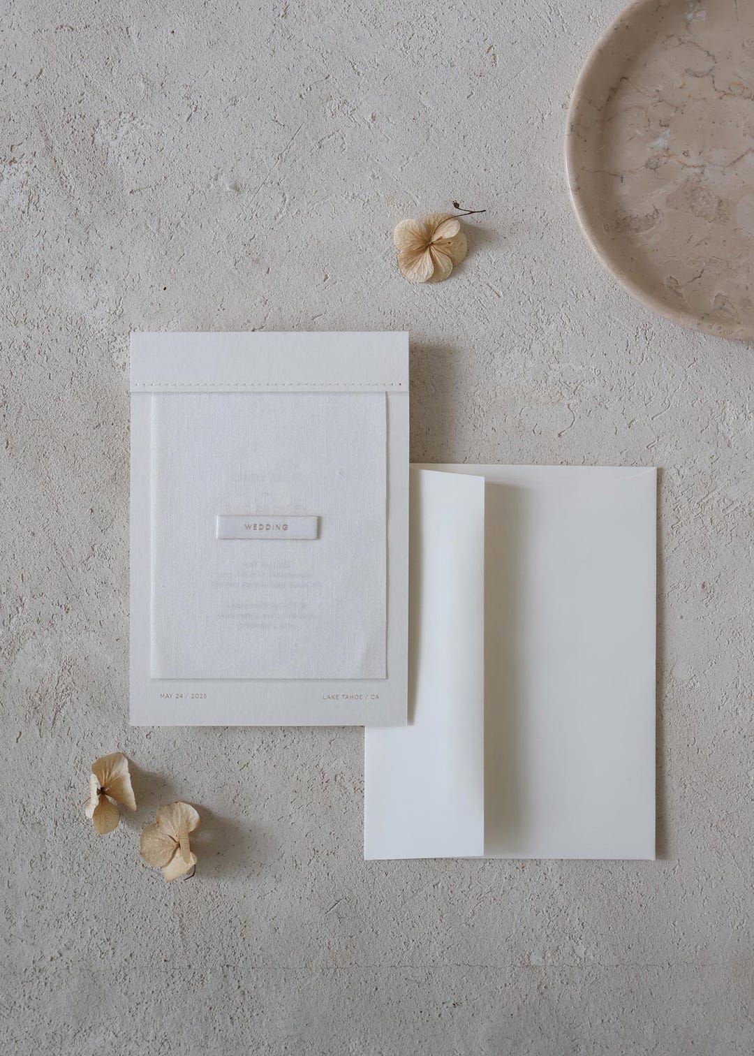 Wedding Label Invitation, Torn Edge, Deckle Edge, Natural, Minimalist ...