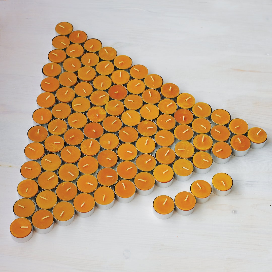 Tea Light Beeswax Candles, Aluminum Cups, DISCOUNT BULK PACK, Non-toxic ...