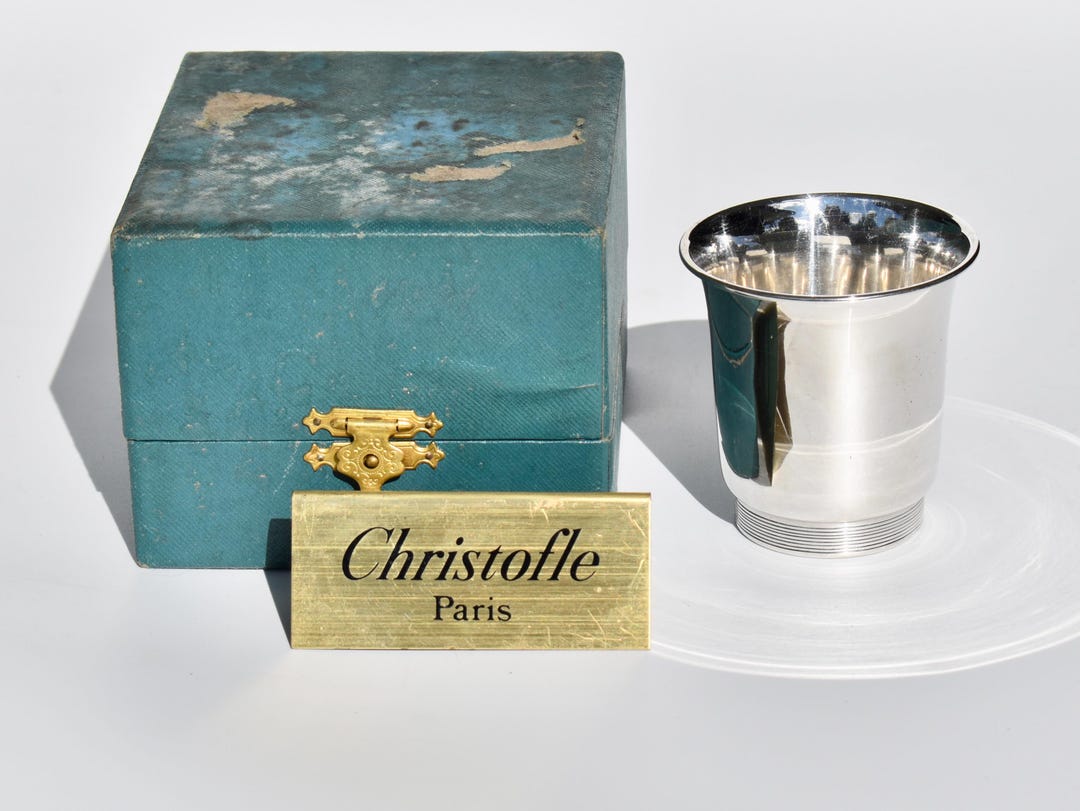 Rare Cased Christofle Hallmarked Solid French 950 Sterling Silver Cup ...