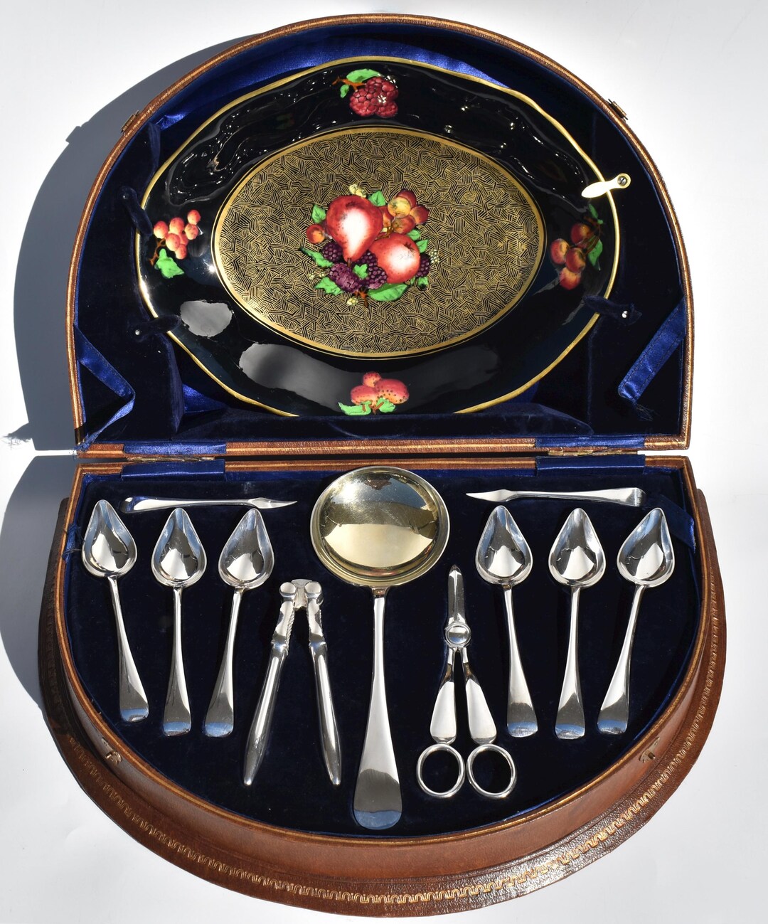 Cased Art Deco Silver Plate Dessert, Fruit & Nut Serving Set: Incl ...