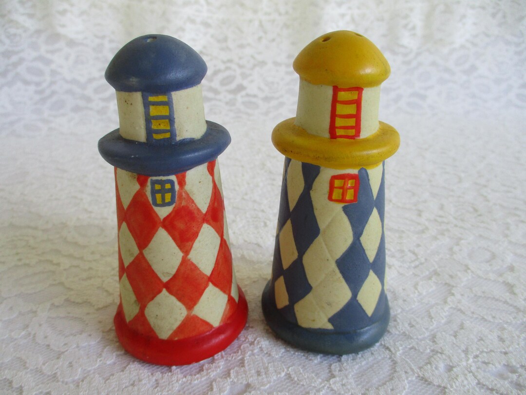 Vintage Lighthouse Salt and Pepper Shakers - Etsy