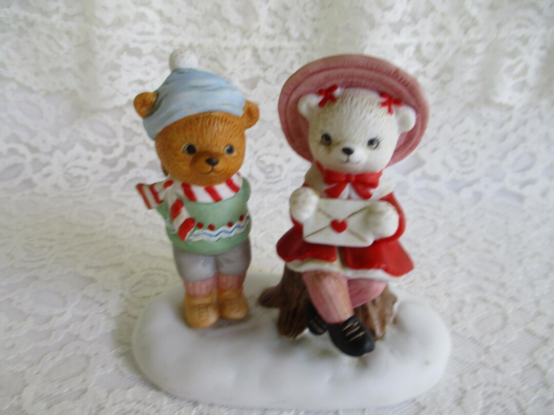 February Valentines 1990 Calendar Bears Figurine - Etsy
