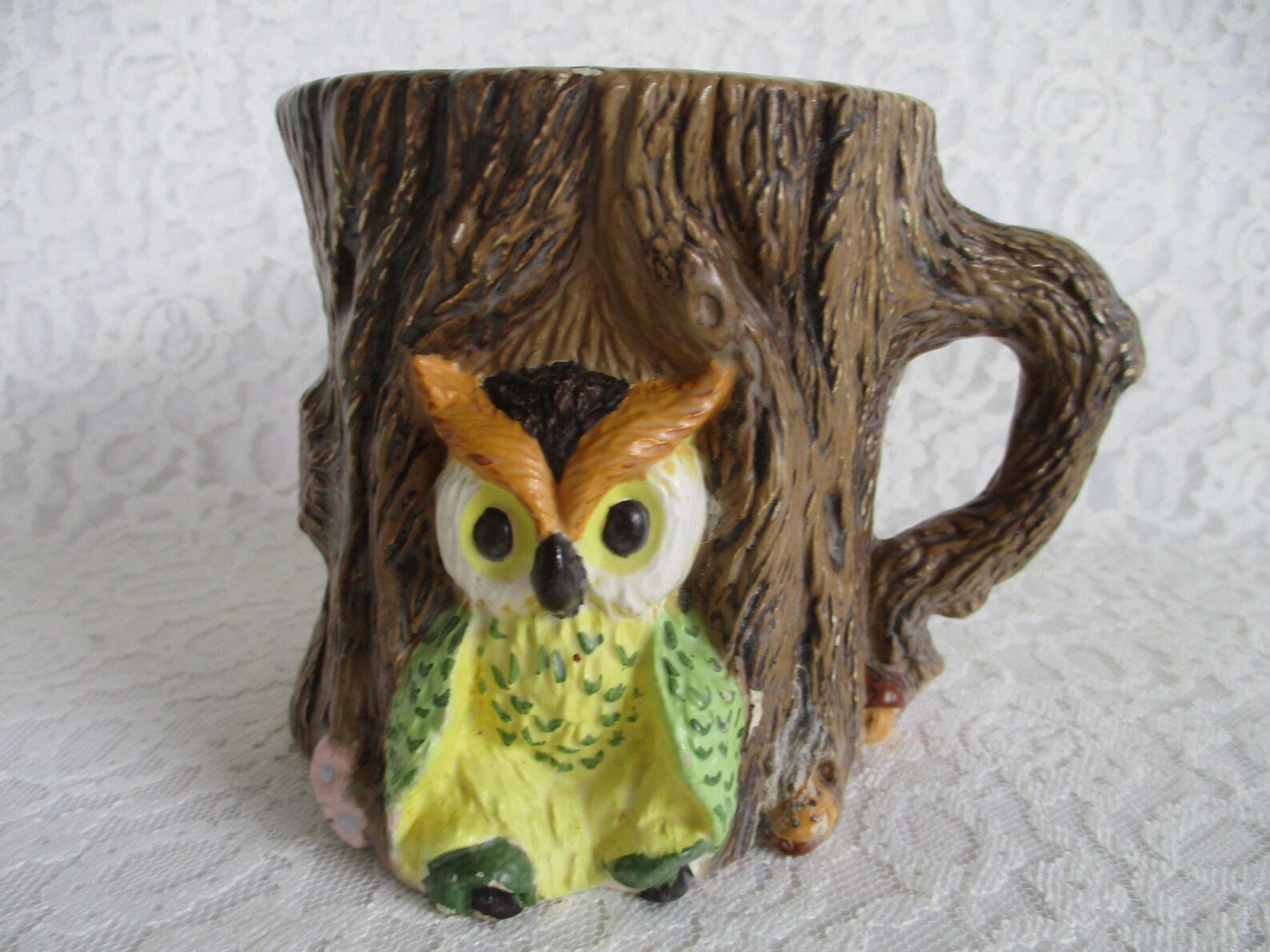 Vintage Owl in a Tree Stump Mug - Etsy