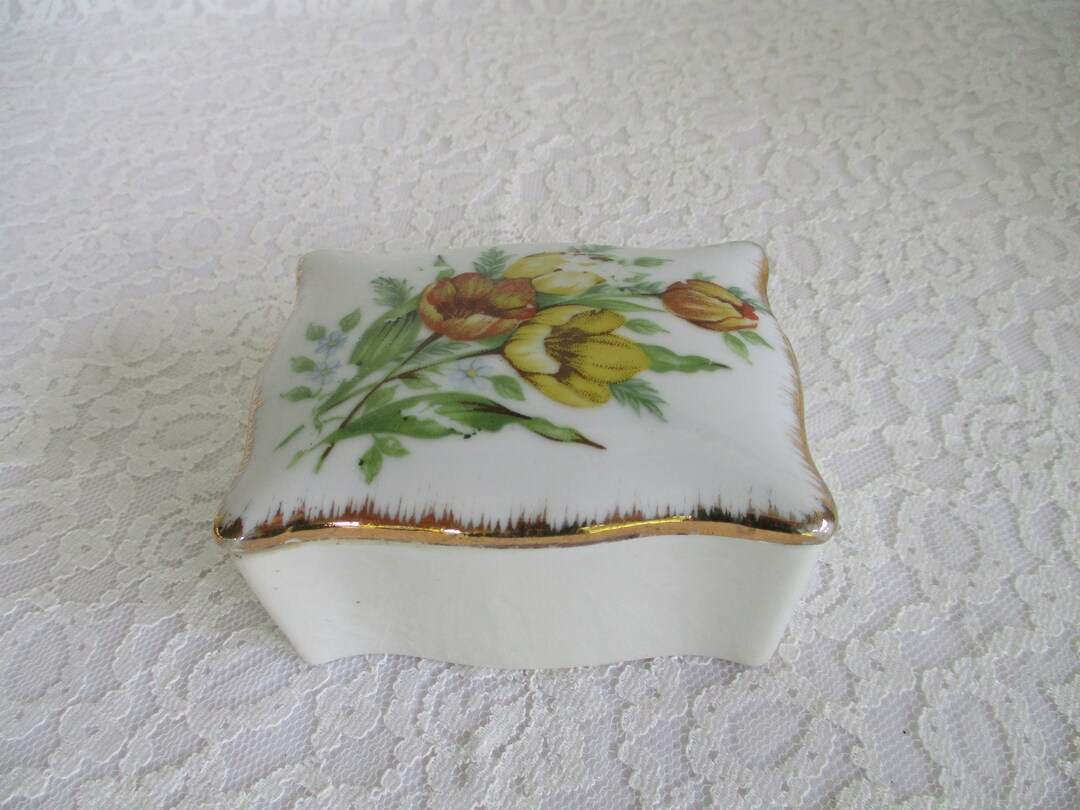 Vintage Kreiss Corporation Japan Ceramic/porcelain Trinket Box With ...