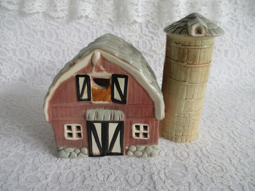 Vintage Mr. Ceramics Lighted Barn With Silo Iola Wisconsin - Etsy