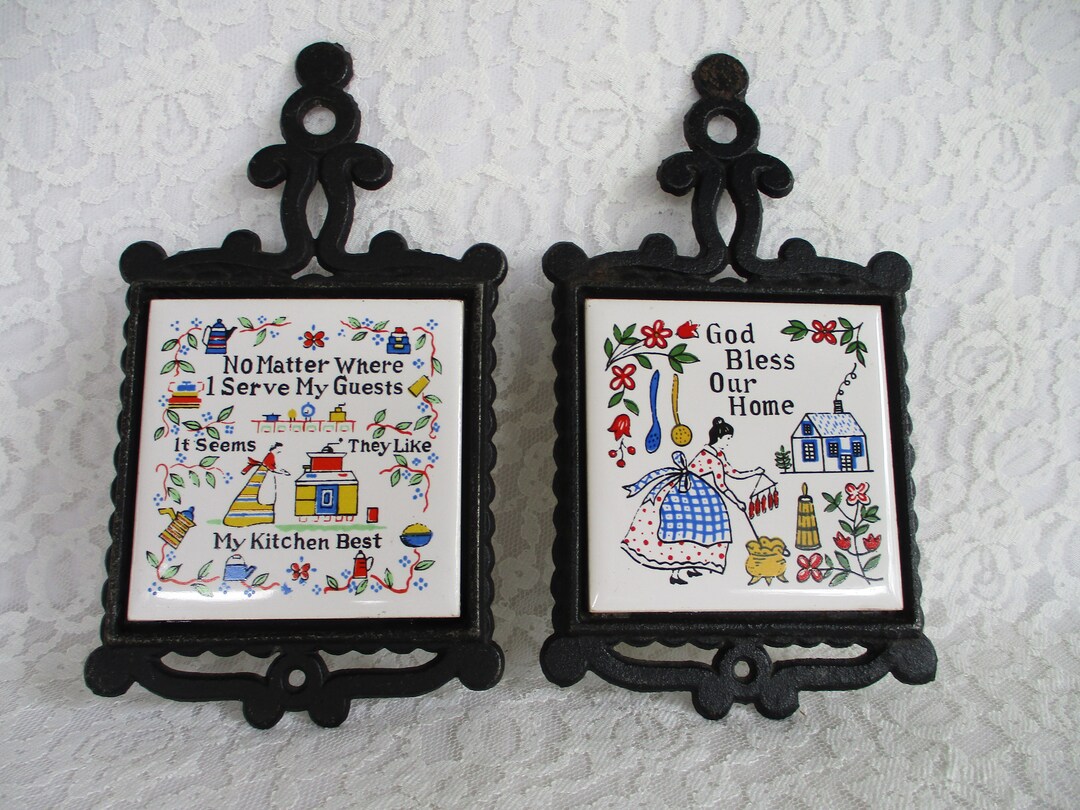 Vintage Set of Two Small Cast Iron Japanese Trivets - Etsy