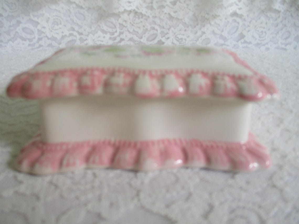 Vintage Ceramic Pink Trinket Box Creations by Lady Sarah's Ceramics - Etsy