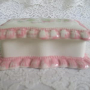 Vintage Ceramic Pink Trinket Box Creations by Lady Sarah's Ceramics - Etsy