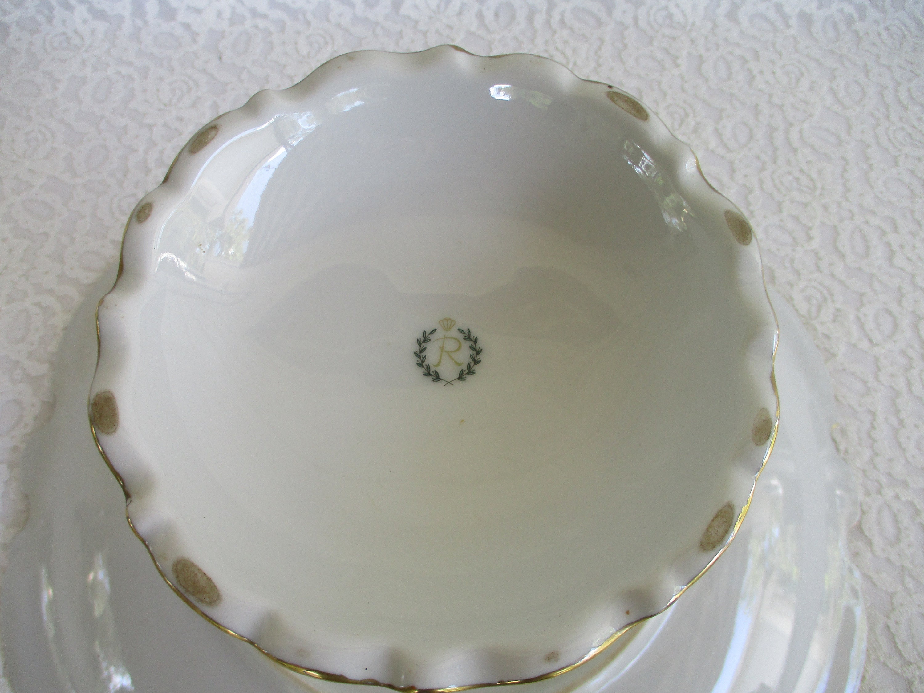 Vintage Reichenbach Porcelain White & Gold Cake Stand - Etsy