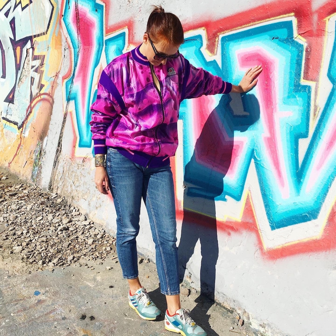 1980's ULTIMA Absolutely Superb Purple and Pink Intergalactic Bomber ...