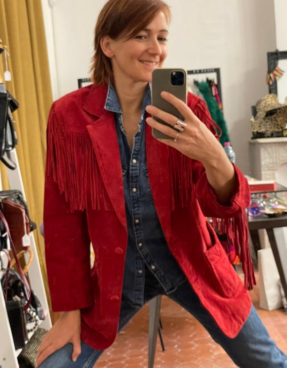 1970's- Super funky! Jacket straight cut in suede / b… - Gem