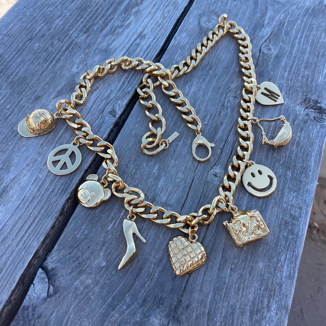 MOSCHINO This Gold-plated Brass Chain Belt is a True Gem, Adorned With ...