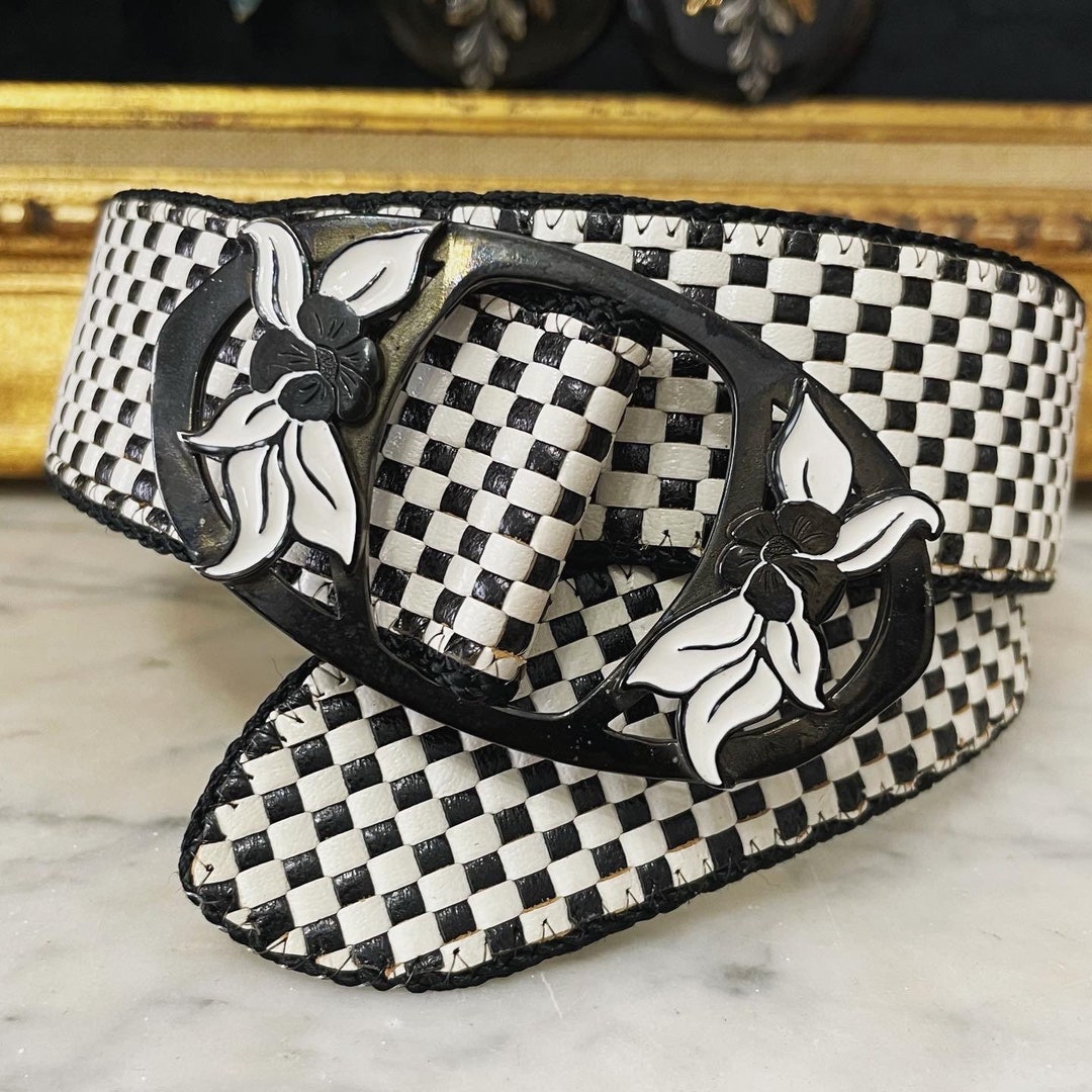 Emanuel Ungaro Paris - Black and White Checkerboard-style Braided ...