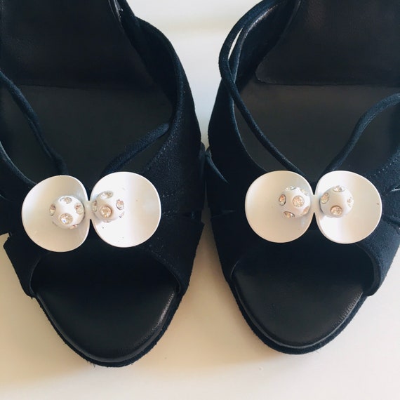 MICHEL PERRY- Superb pin-up camber heeled sandals- Bl… - Gem