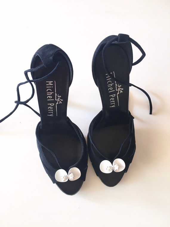 MICHEL PERRY- Superb pin-up camber heeled sandals- Bl… - Gem