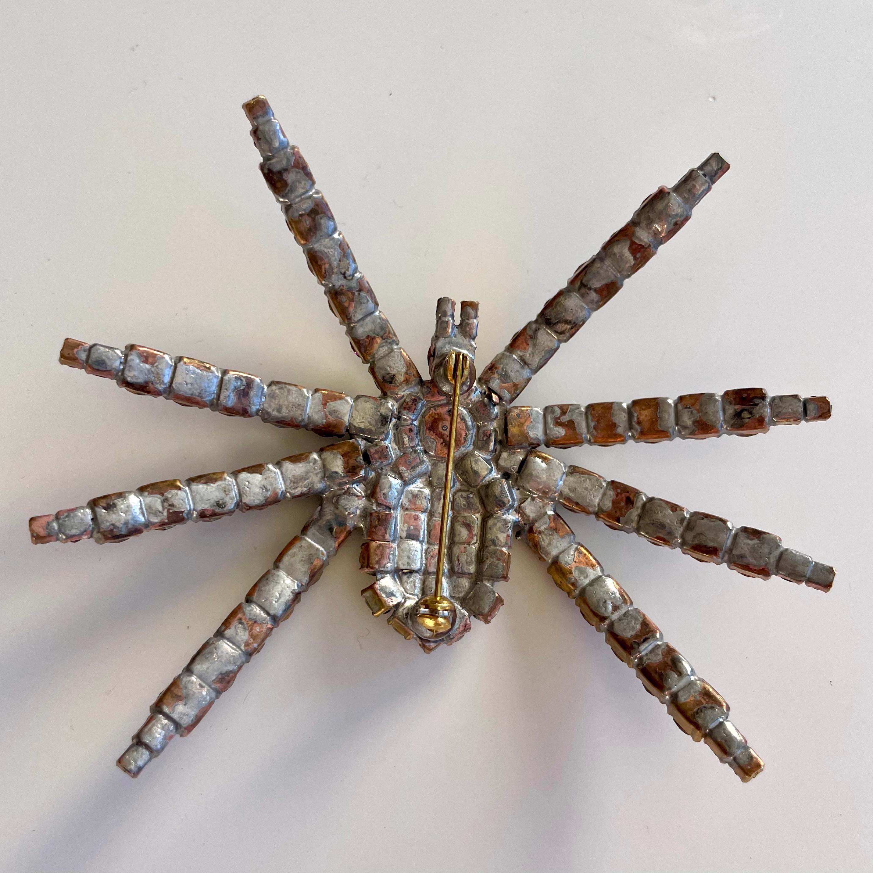 Art Deco 1930's - Very Original Bohemian Crystal Spider Shoulder Brooch ...