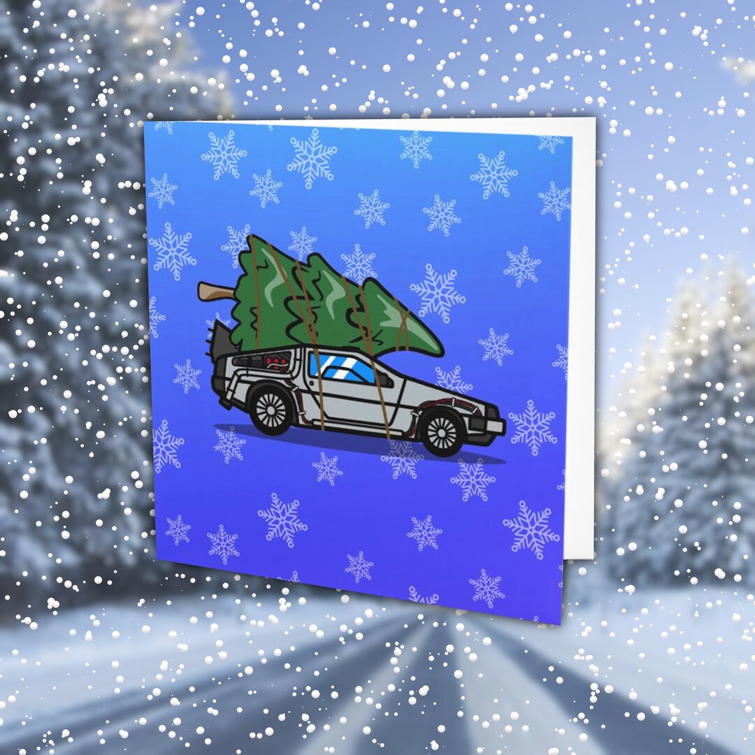 Drivin' Home for Christmas Card delorean - Etsy