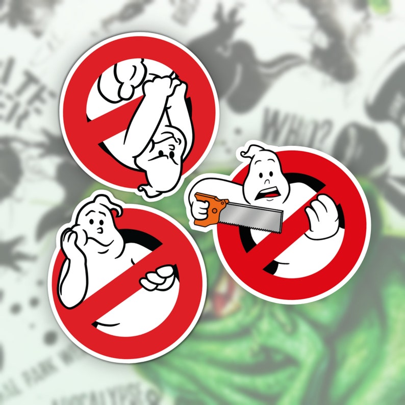 Real Ghostbusters Logo Sticker Pack sawing Bored & Upside - Etsy