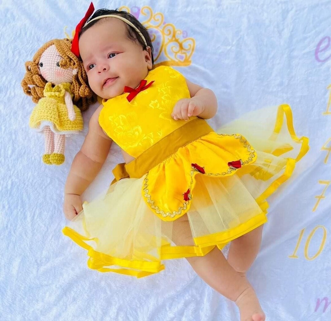 Belle Costume for Baby, Belle Baby Costume Apron, Baby Princess Costume ...