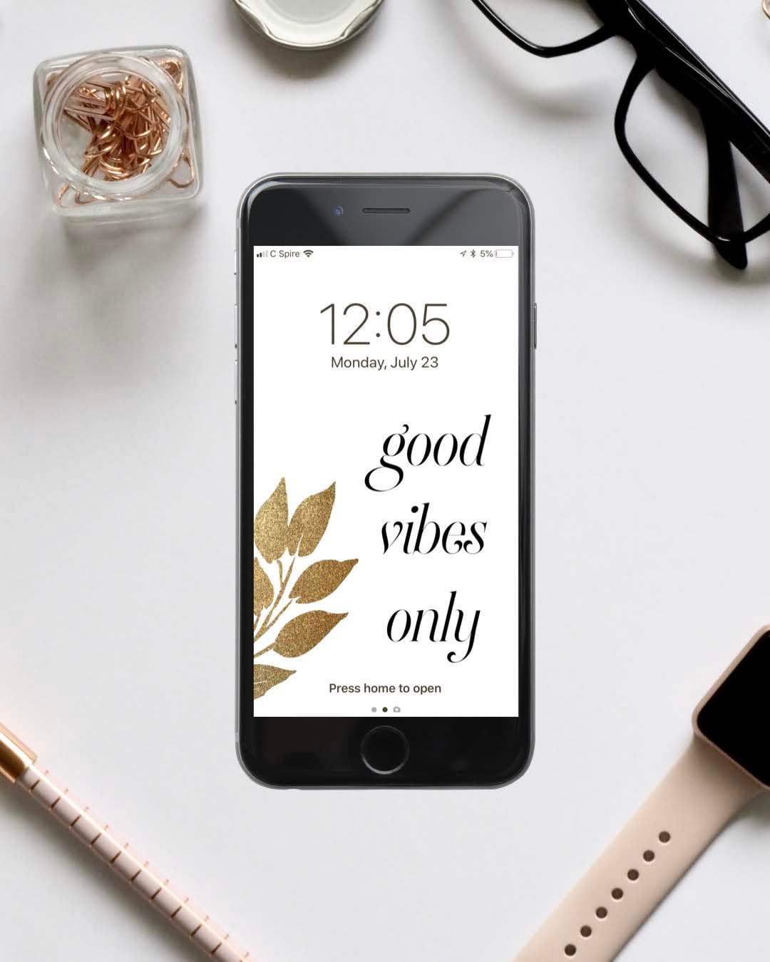 Good Vibes Only // Cell Phone Mobile Lock Screen and Home Screen ...