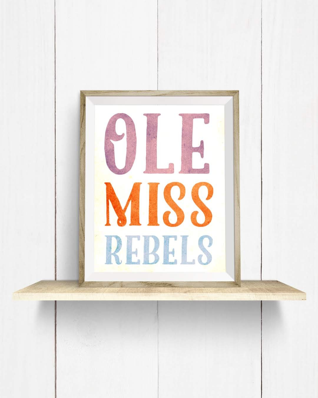 Ole Miss Rebels Girl Printable Art / Hotty Toddy / Dorm / Home / Office ...