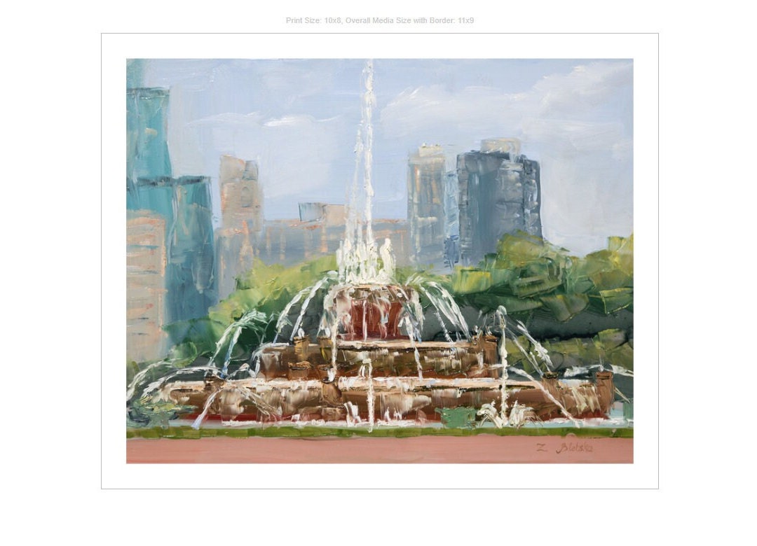 Buckingham Fountain - Fine Art PRINT, Oil Painting, City Painting ...