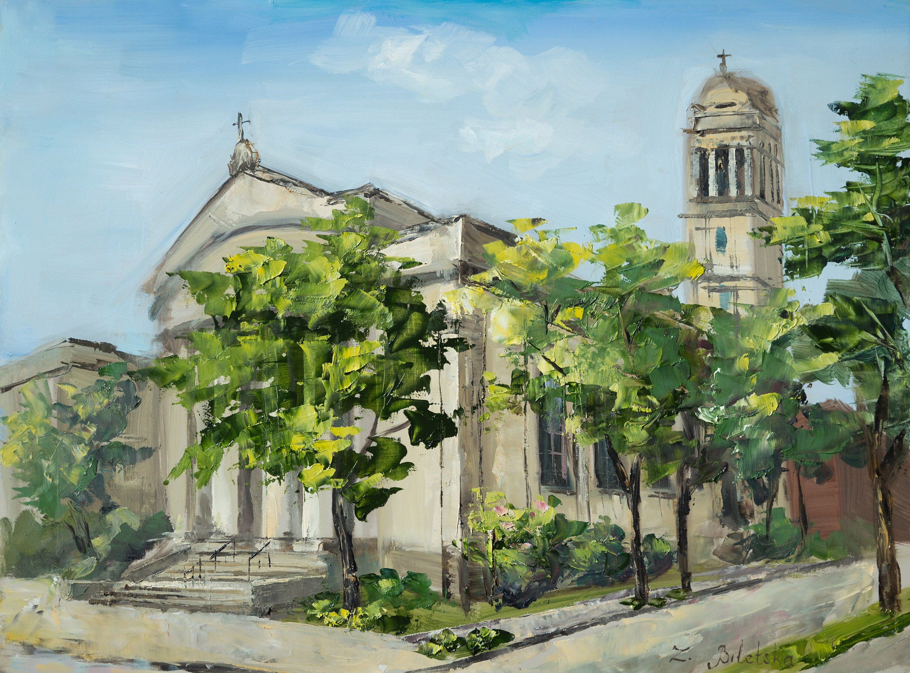 St Ignatius Church - Fine Art PRINT, Oil Painting, Rogers Park, Gift ...