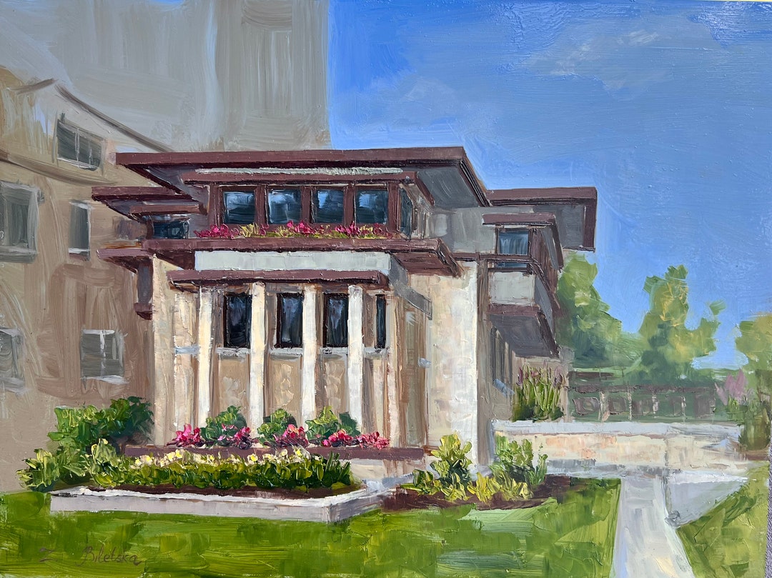 Emil Bach House, Chicago Painting, - Original Plein Air Painting ...