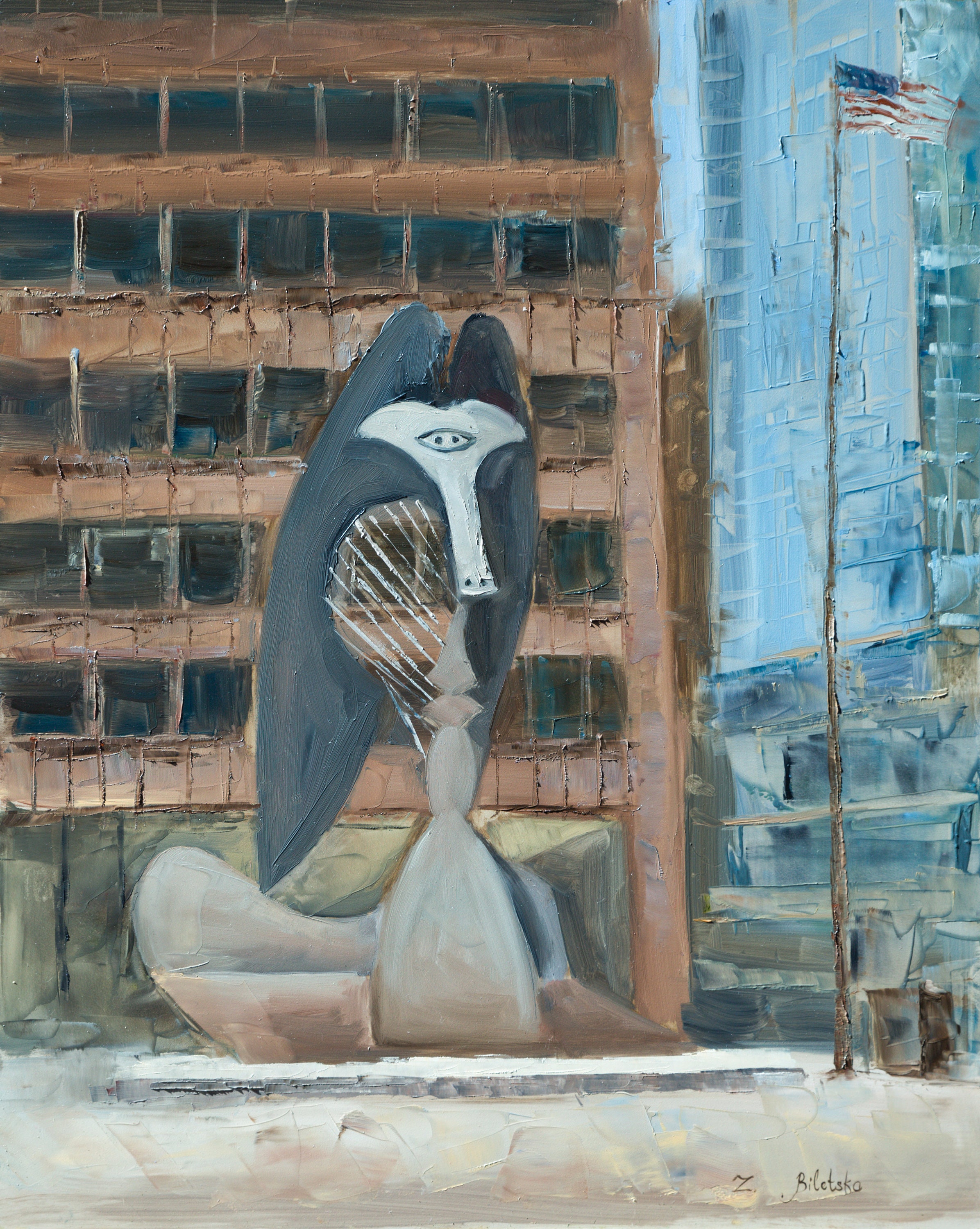 Picasso in Daley Plaza in Chicago - Fine Art PRINT, Oil Painting ...