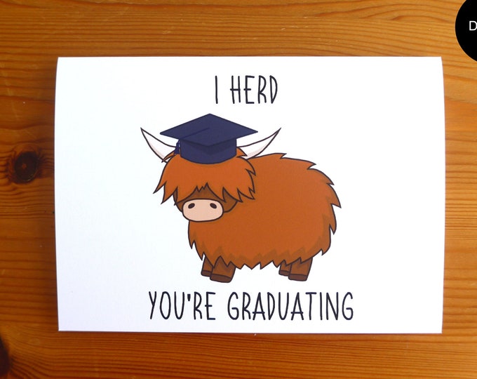Cow Graduation Card, Graduation 2024 Custom Card Personalized, High ...