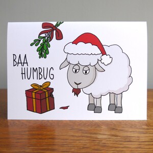 Baa Humbug Christmas Card – Sheep Christmas Card, Sarcastic Pun Card ...