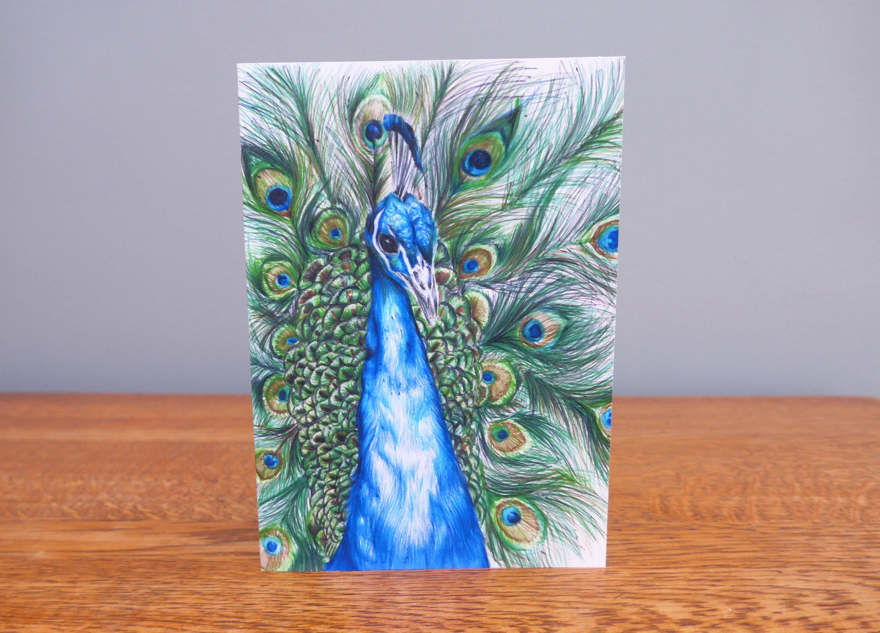 Peacock Card Peacock Birthday Card Colourful Peacock - Etsy