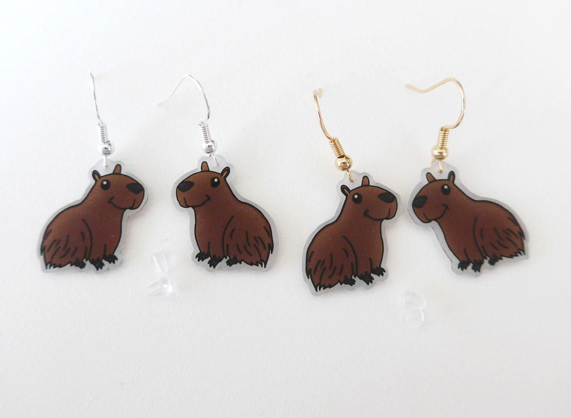 Capybara Earrings Animal Drop Earrings Cute Capybara Gift - Etsy UK