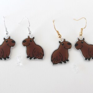 Capybara Earrings Animal Drop Earrings, Cute Capybara Gift ...