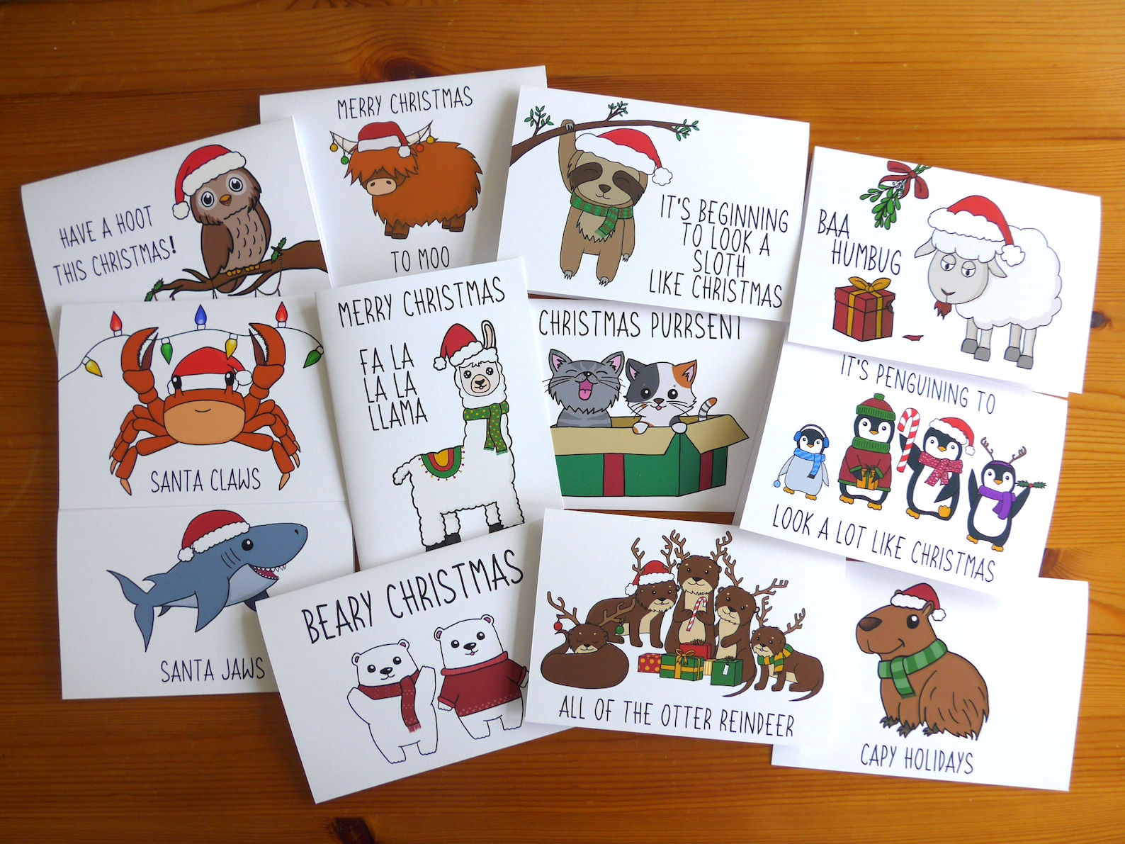 Crab Christmas Pun santa Claws Card, Pun Christmas Card, Quirky Xmas ...