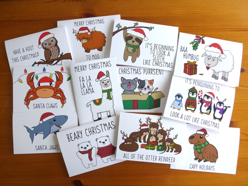 Crab Christmas Pun santa Claws Card, Pun Christmas Card, Quirky Xmas ...