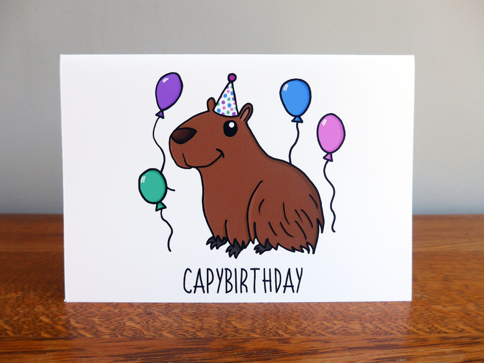 Capybara Birthday Card: Funny Animal Pun Greeting Card - Etsy