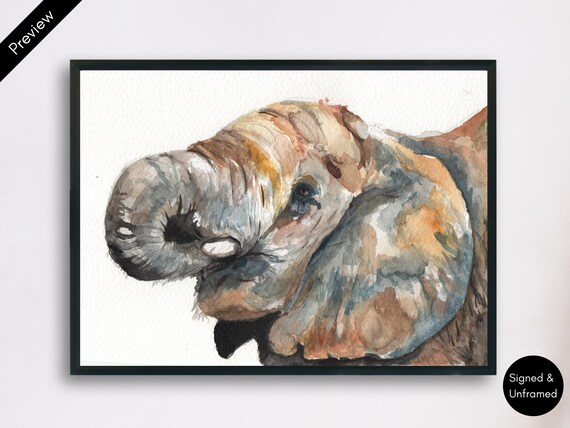 Acrylic A4 Elephant painting print Painting Art & Collectibles etna.com.pe