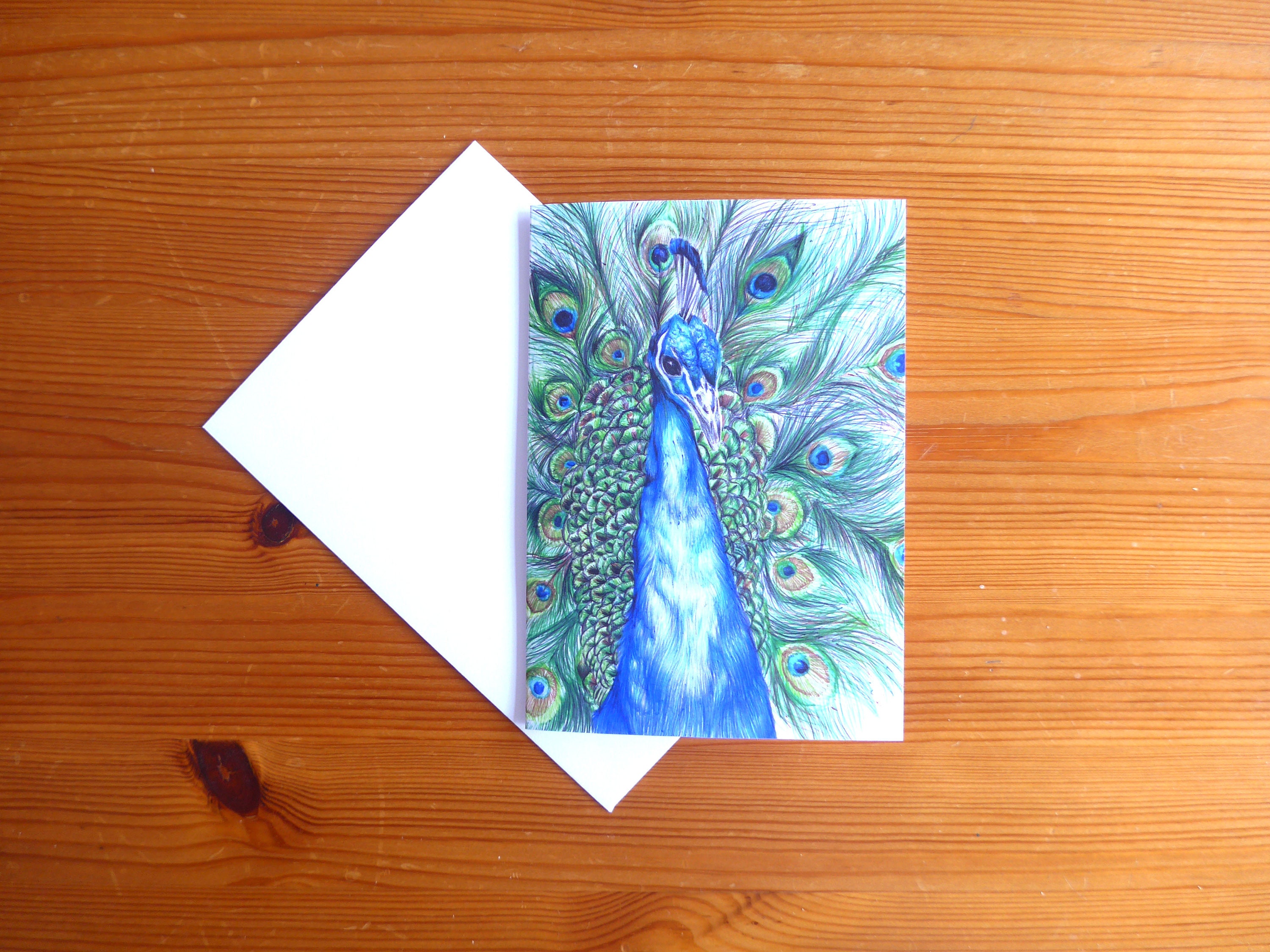 Peacock Card Peacock Birthday Card Colourful Peacock - Etsy