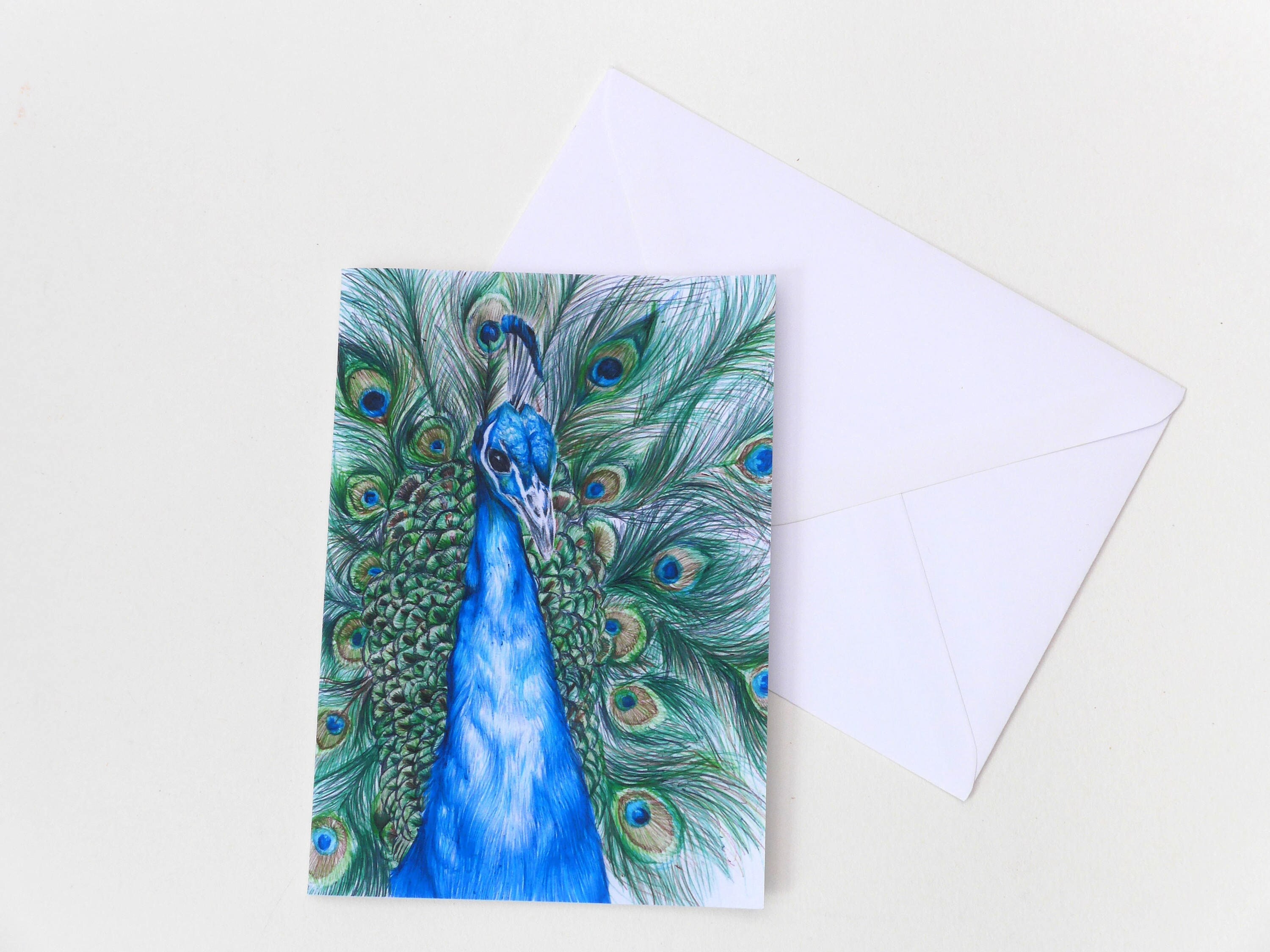 Peacock Card Peacock Birthday Card Colourful Peacock - Etsy