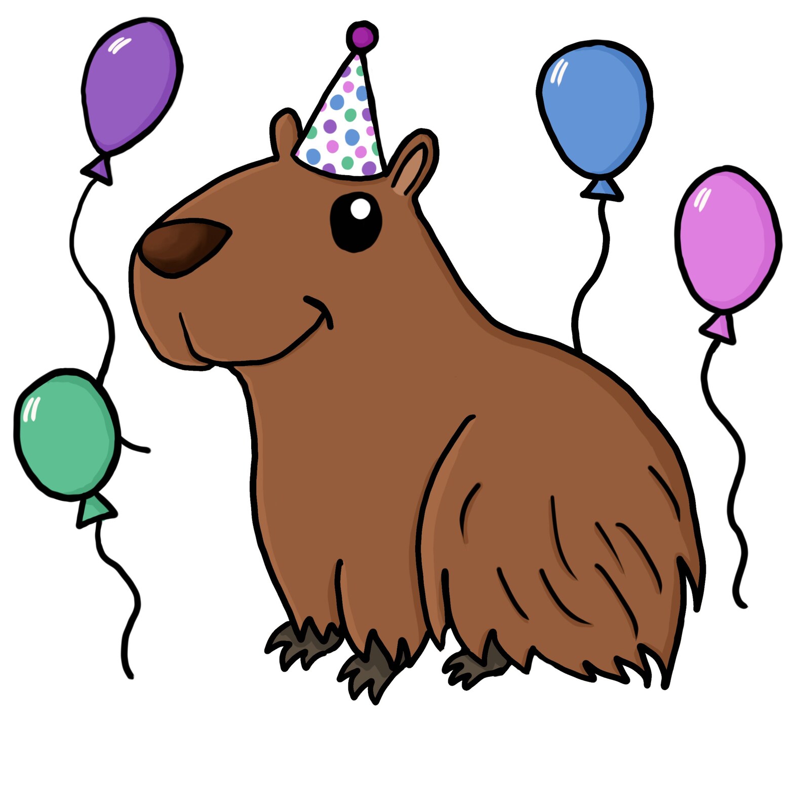 Capybara Birthday Card: Funny Animal Pun Greeting Card - Etsy