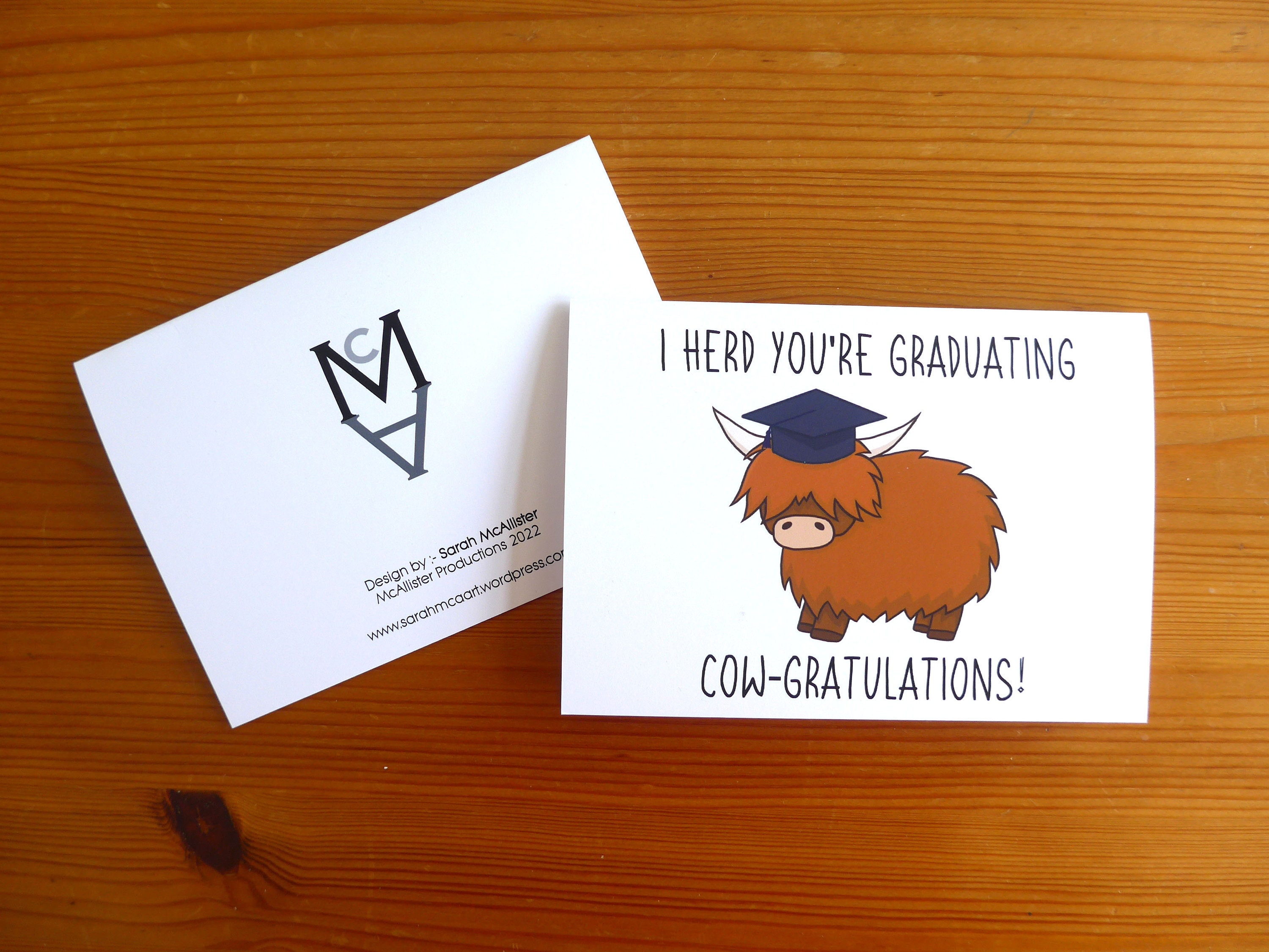 Highland Cow Graduation Card ‘I Herd You’re Graduating’ A6 – Pun ...