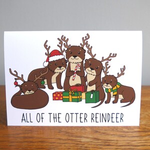 Cute Otter Christmas Pun Card all of the Otter Reindeer River Otter ...