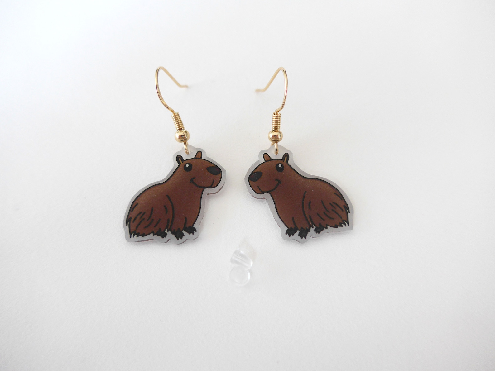 Capybara Earrings – Animal Drop Earrings, Cute Capybara Gift ...