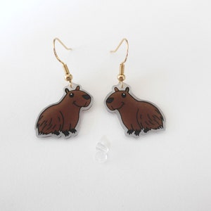 Capybara Earrings Animal Drop Earrings, Cute Capybara Gift ...